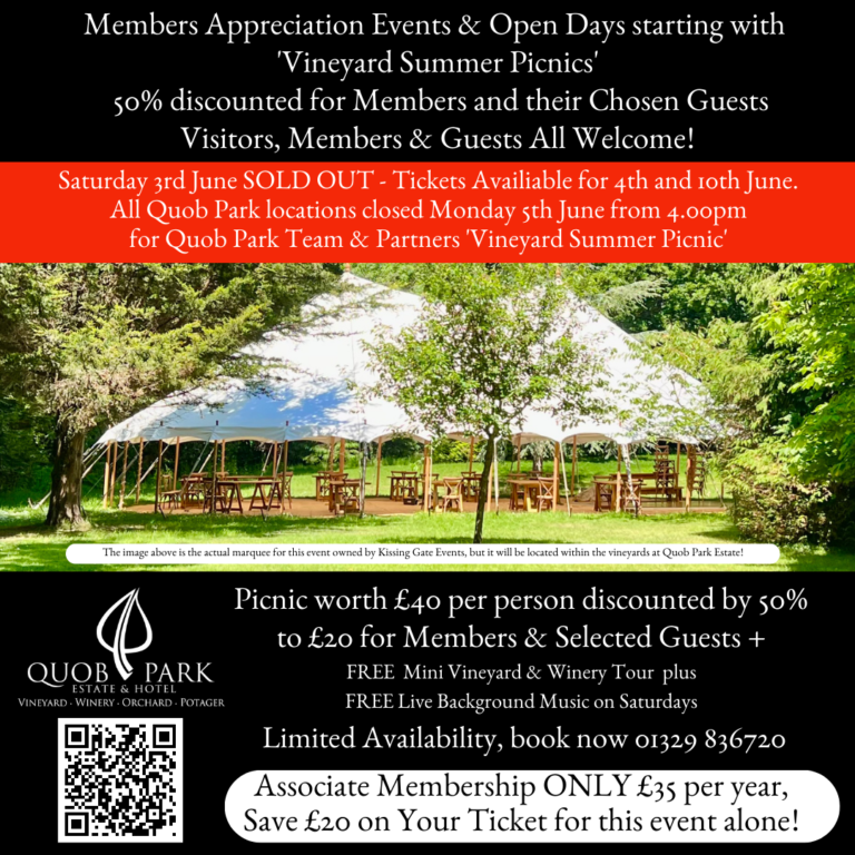 Last Tickets for Members Appreciation Event & Open Day ‘Summer Vineyard ...